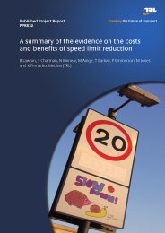 Summary of the evidence on the costs and benefits of speed limit ...