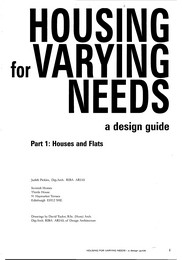 Housing for varying needs: a design guide: Part 1 Houses and flats ...